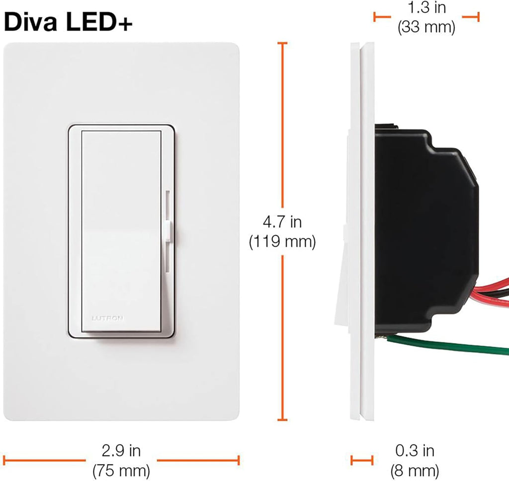 Lutron Diva LED+ Dimmer Switch with Wallplate
