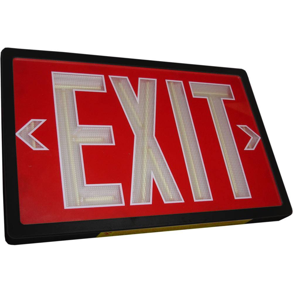 Tritium Exit Sign Single Face Red/Black 10 Year